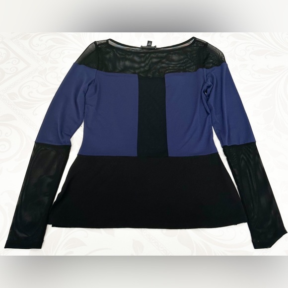 bebe | Tops | Womens Bebe Navy Mesh Front And Back With Mesh Long ...